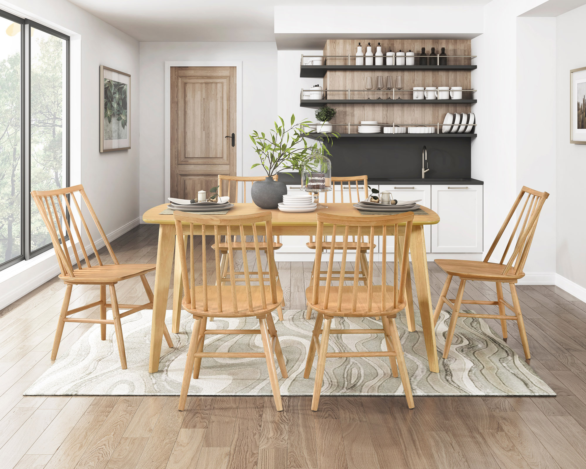 Gracie Oaks Chic Curved Backrest Side Chairs Set Of 2 | Wayfair