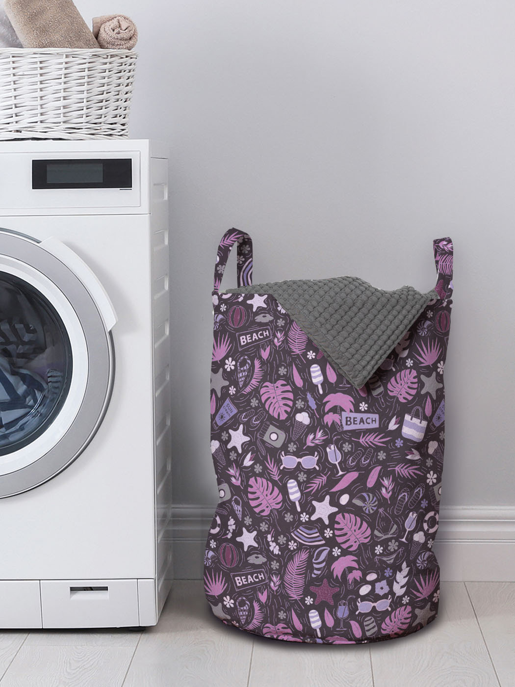 East Urban Home Exotic Laundry Bag, Summer Summer Jumble Motif, 13" x ...