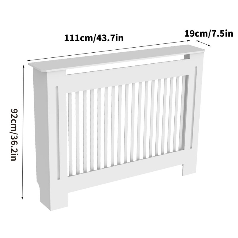 LUVODI Tall Vertical Slats Radiator Cover Wood Cabinet Modern Radiators ...