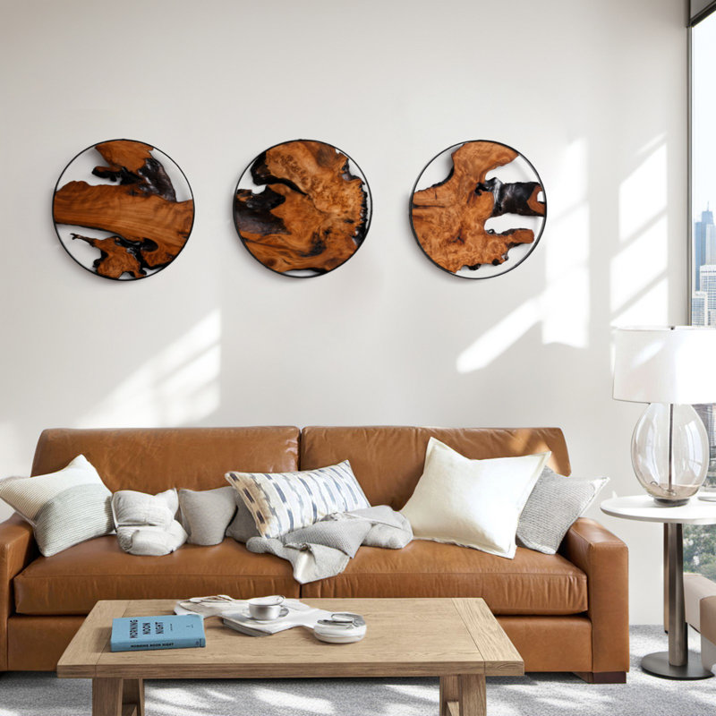 Millwood Pines 3 Piece Round Cedar Wood Wall Accents & Reviews | Wayfair