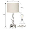 Three Posts™ Labriola 20.7" Silver Table Lamp with USB and Touch ...