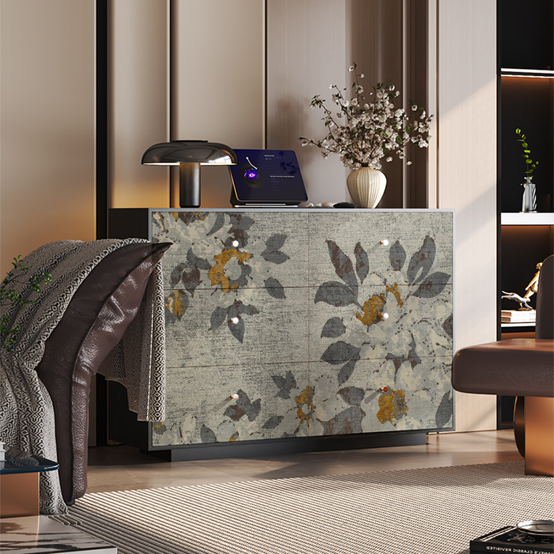 INVOJU Walnut Frame Storage Cabinet with Six Drawers - Wayfair Canada