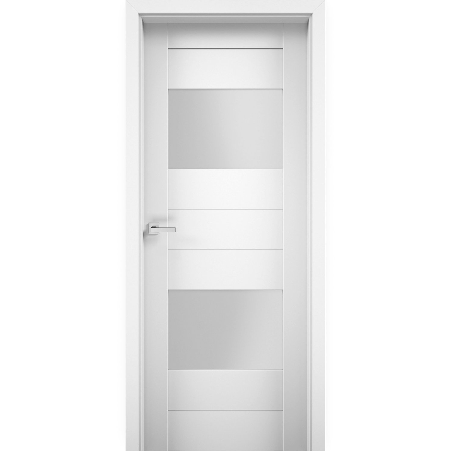 VDomDoors Sete Frosted Glass Standard White Door - Wayfair Canada