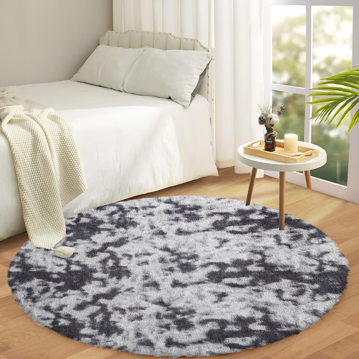 Marlow Home Co. Round Shaggy Area Rug – Ultra-Soft Plush High-Pile Rug ...
