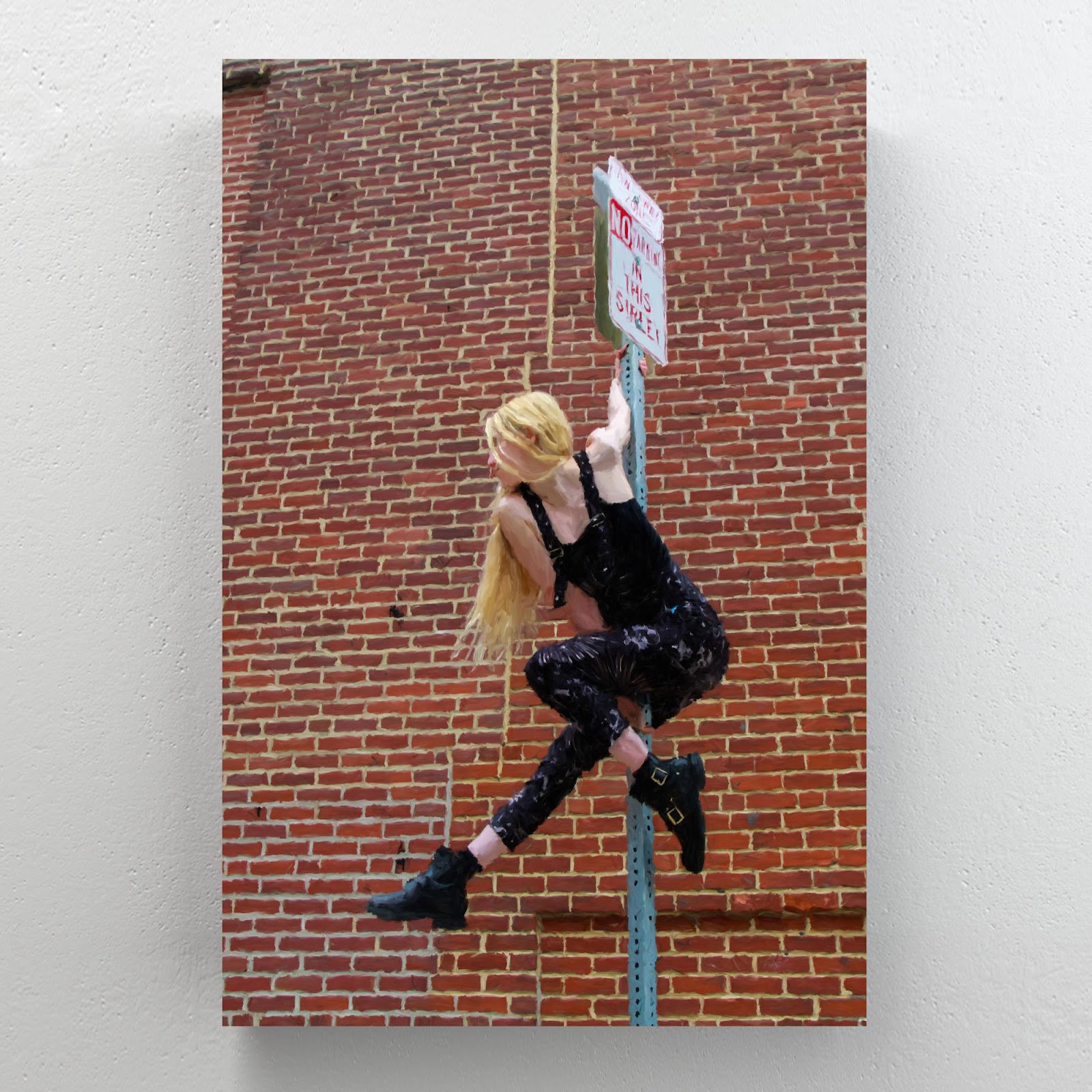 Latitude Run® " A Pole Dancer Girl On The Street Brick Wall Background ...