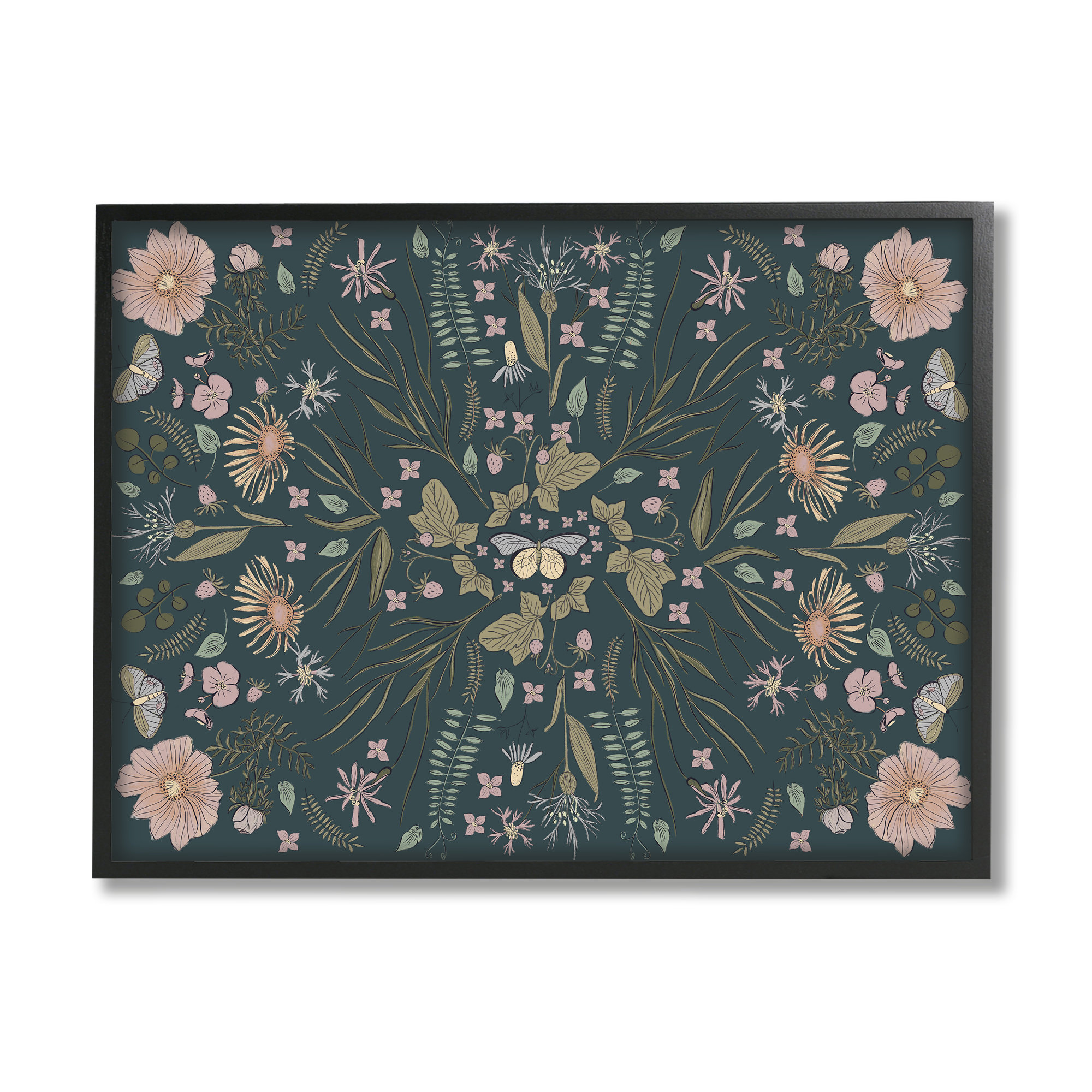 Stupell Industries Varied Floral Botanical Pattern Butterfly Insect ...
