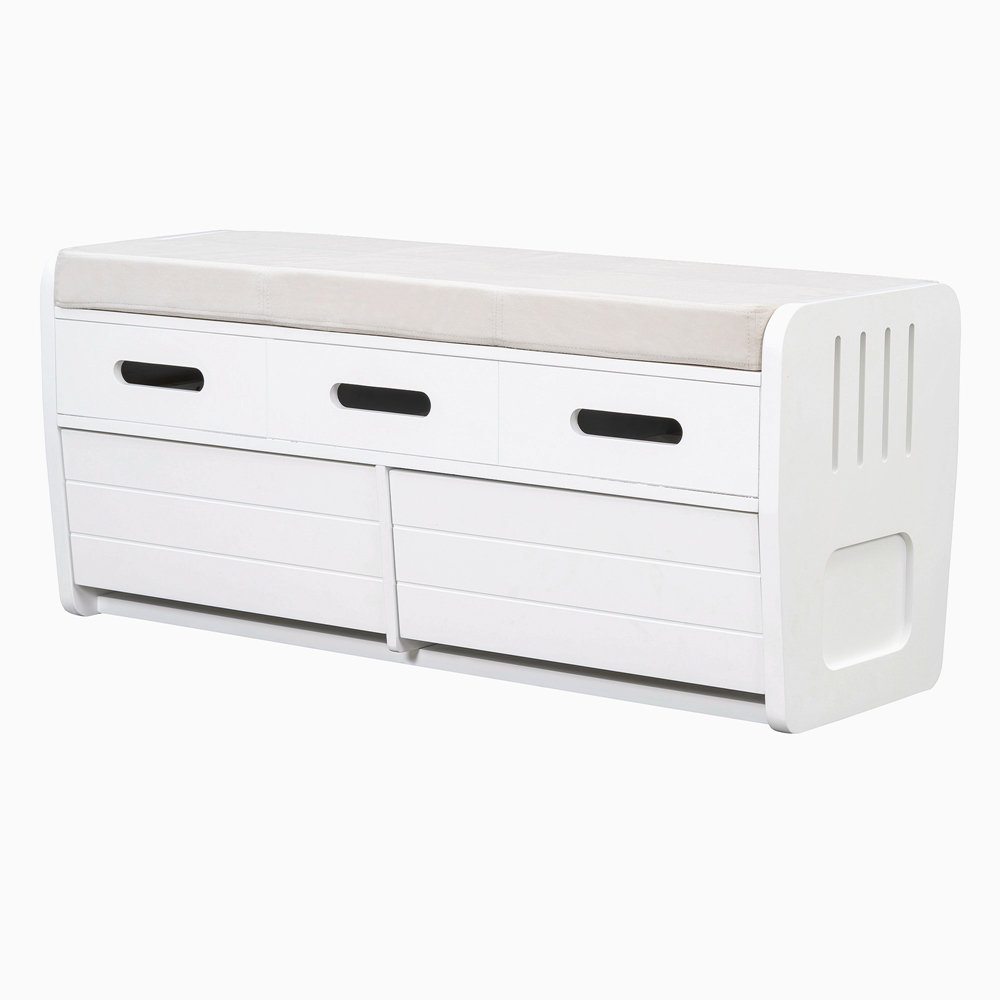 Lark Manor™ Rustic Storage Bench With 2 Drawers, Hidden Storage Space ...