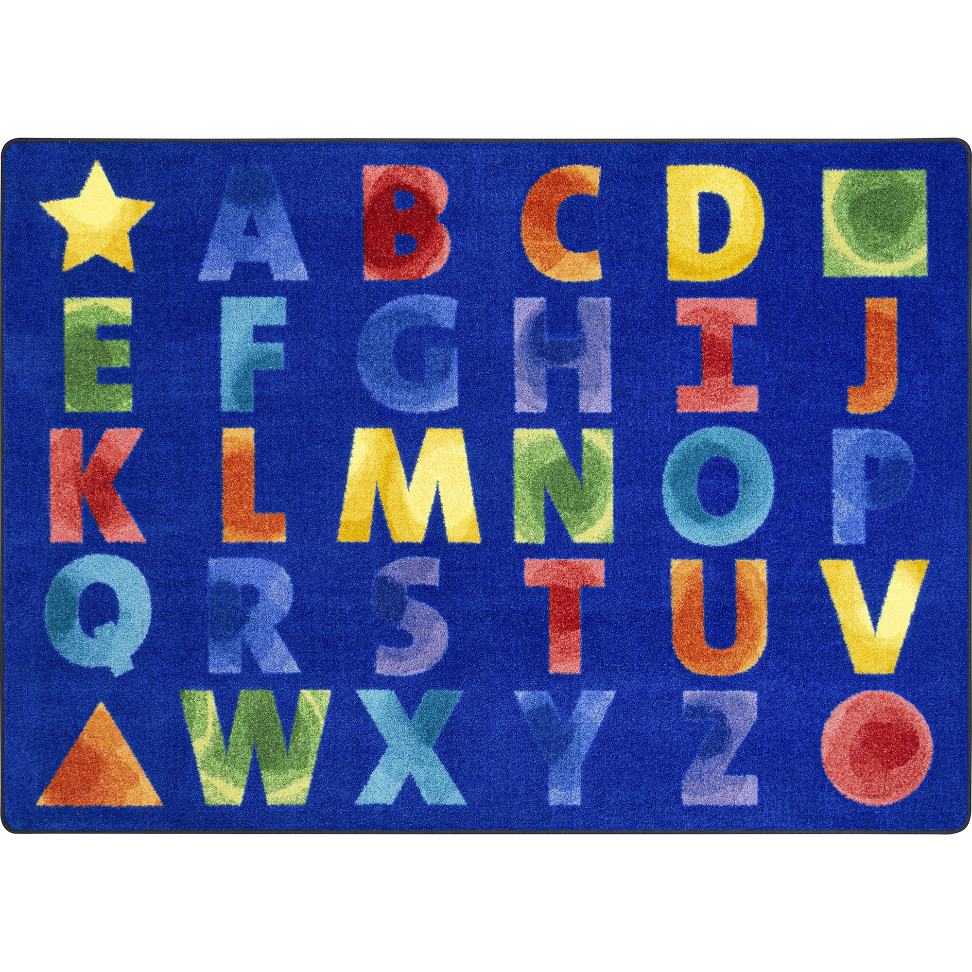 Joy Carpets Kid Essentials Watercolor Alphabet Area Rug | Wayfair