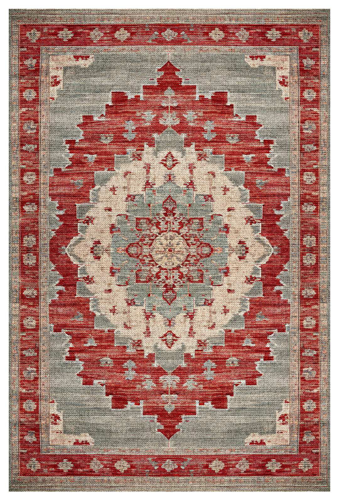 Bungalow Rose Marisol Red Oriental Machine Printed Cotton Polyester ...