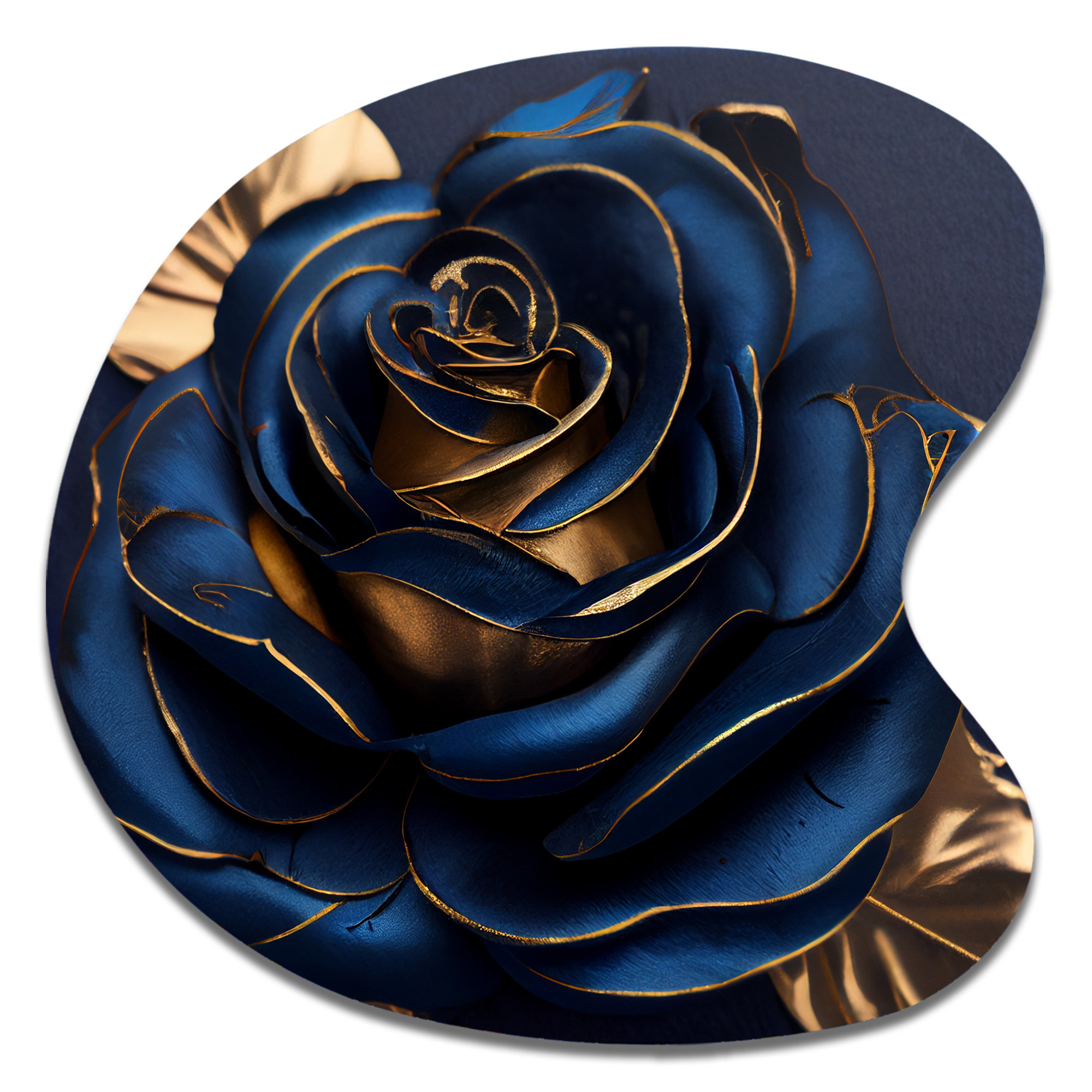 Astoria Grand Gilded Rose In Kings Blue III - Floral Rose Drop Shape ...