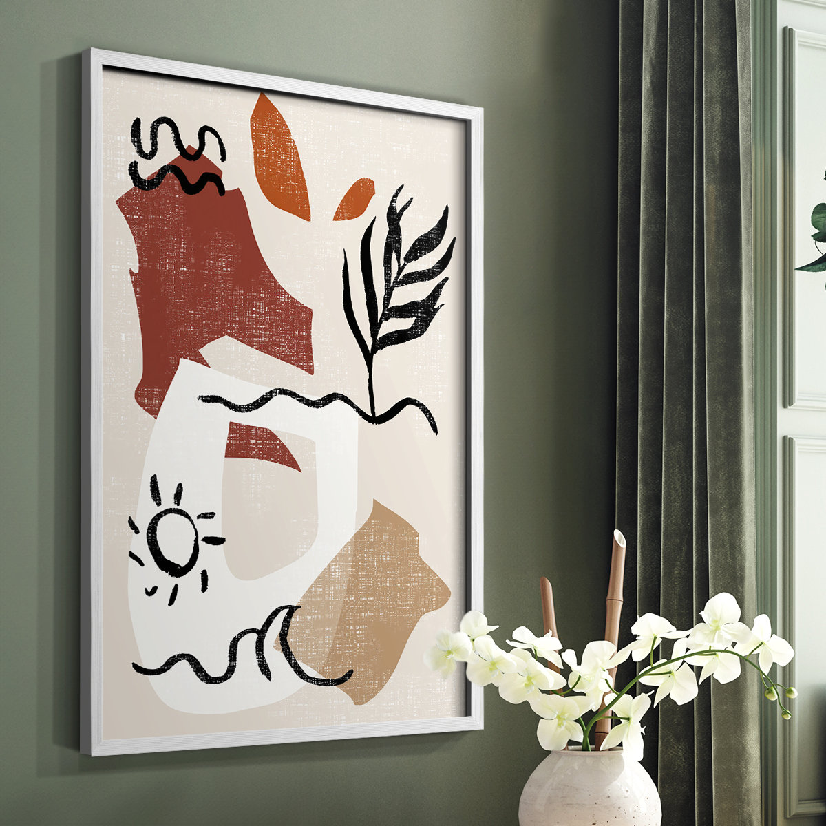 Orren Ellis Soft Palms IV Framed Print - Solid Wood | Wayfair