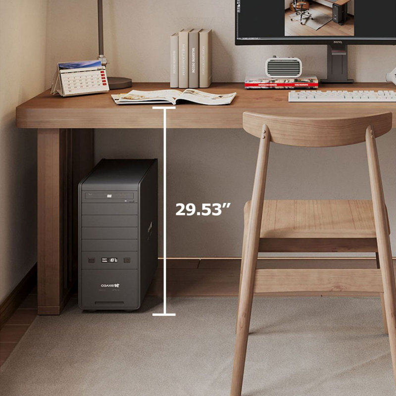 George Oliver Bryan Light nut-brown Rectangular Solid Wood desks | Wayfair