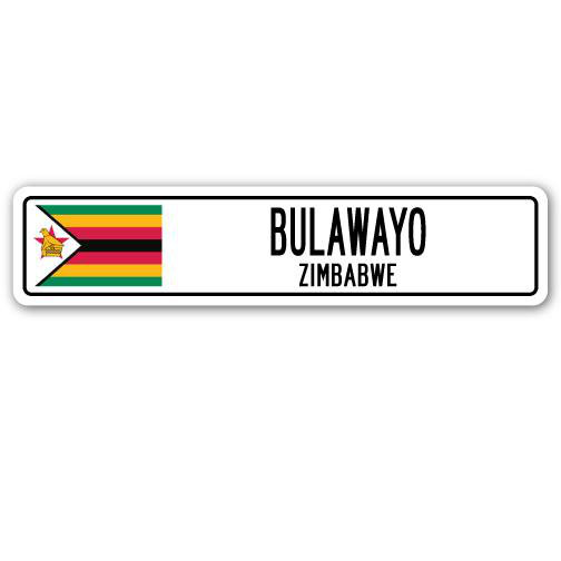 Trinx BULAWAYO, ZIMBABWE Aluminum Street Sign Zimbabwean Flag City ...