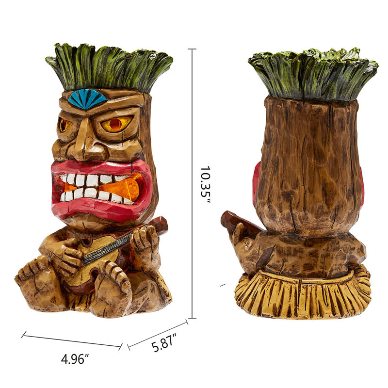 Trinx Solar Tiki Statue Outdoor Decor | Wayfair