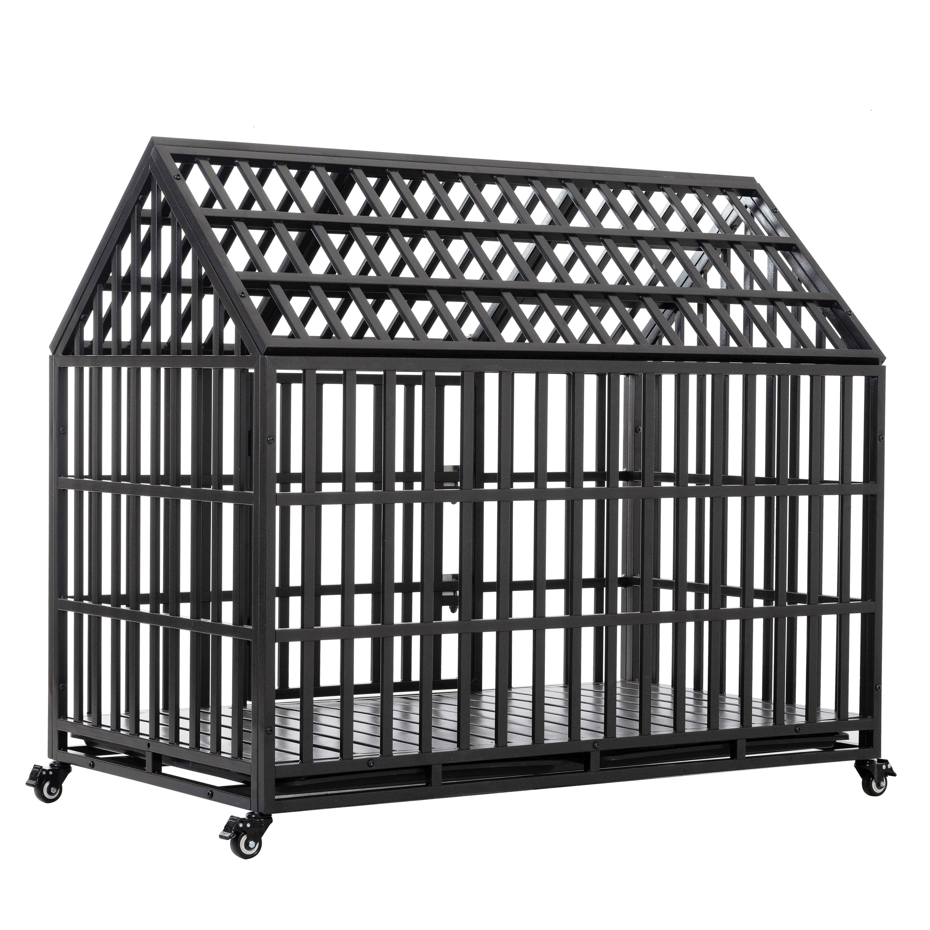 Hokku Designs 52" Heavy Duty Dog Crate Large Dog Cage Strong Metal Dog ...