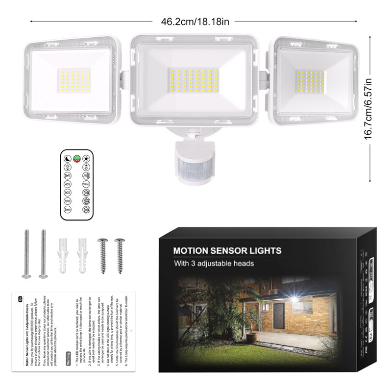 HOME LIGHTING GALLERY INC. Super Bright 70W 6800LM 3-Head LED Outdoor ...
