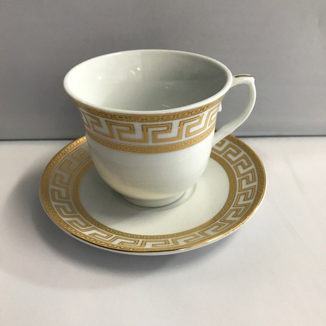 House of Hampton® Afjal Greek Key Tea Cup and Saucer Set & Reviews ...