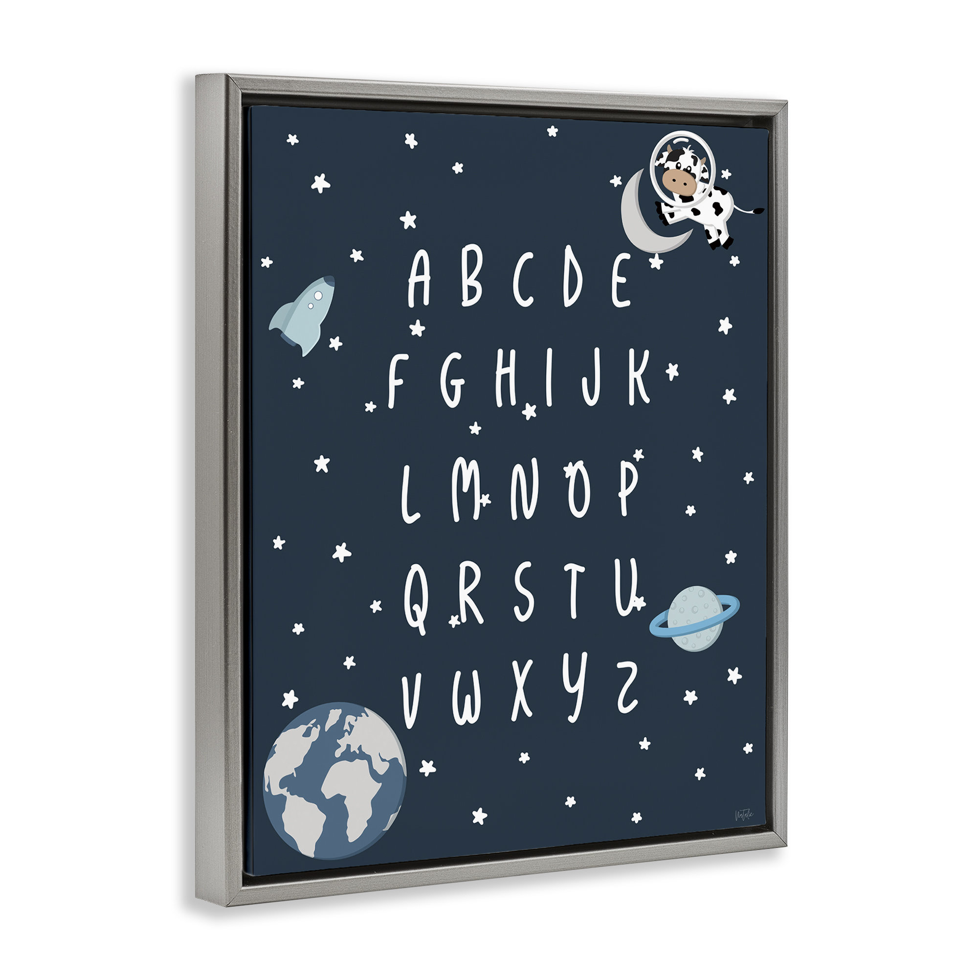 Zoomie Kids Outer Space Alphabet Framed Floater Canvas Wall Art by ...
