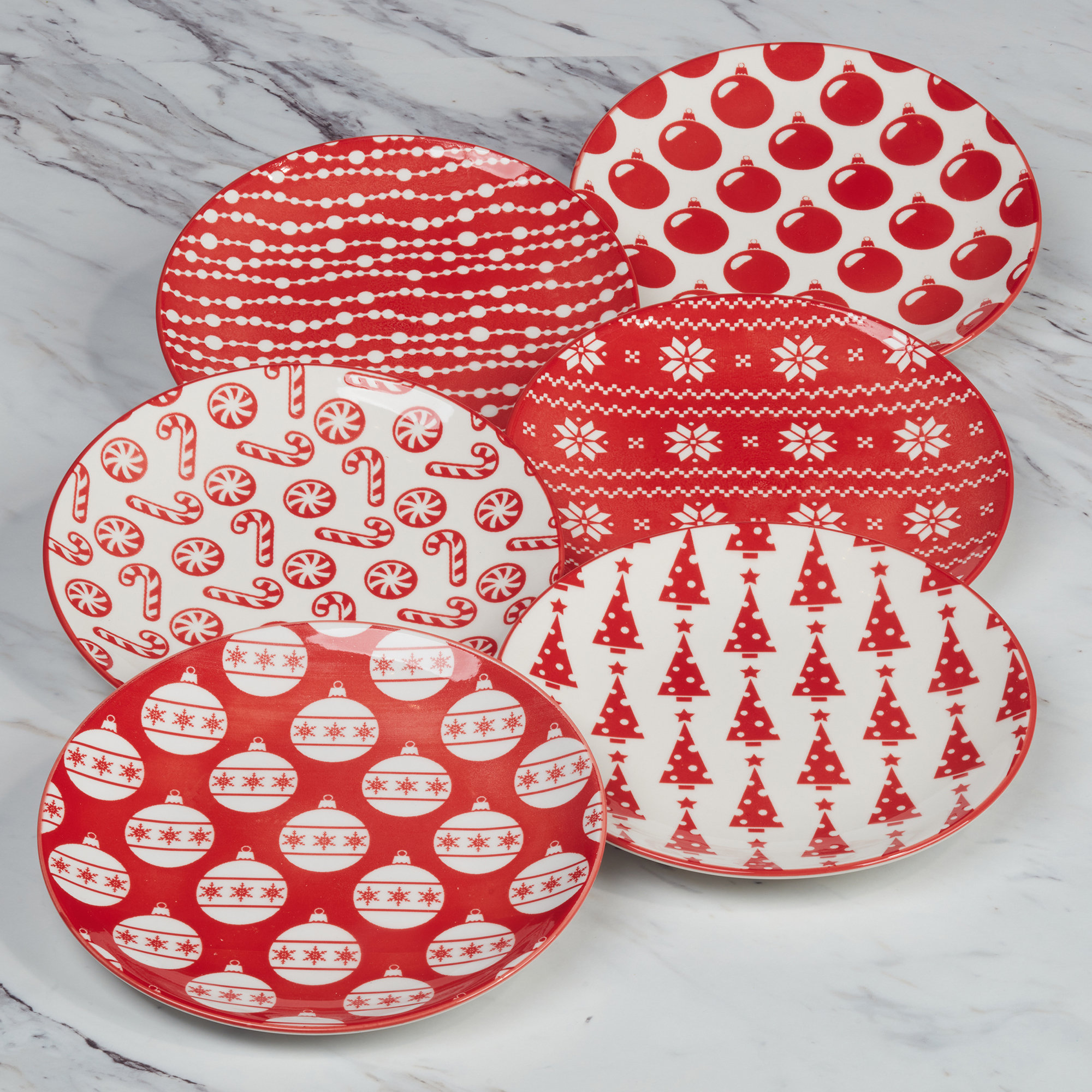 Certified International Peppermint Candy Canape Plate, 6in asst | Wayfair