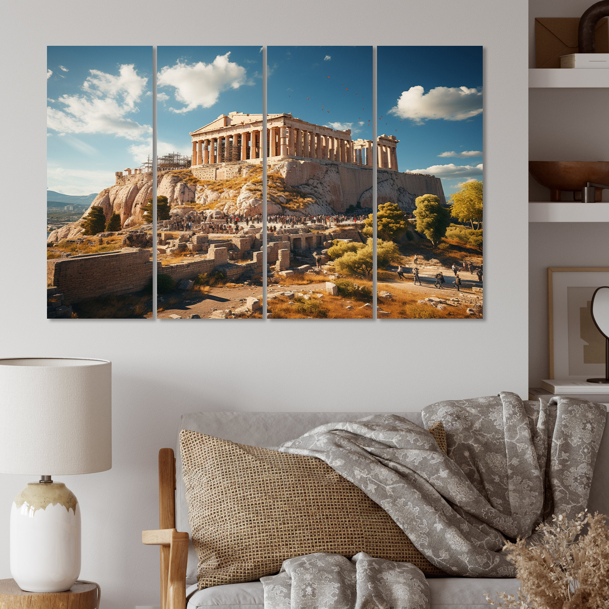 Design Art Greece Acropolis Majesty - Landscapes Metal Wall Decor Set ...