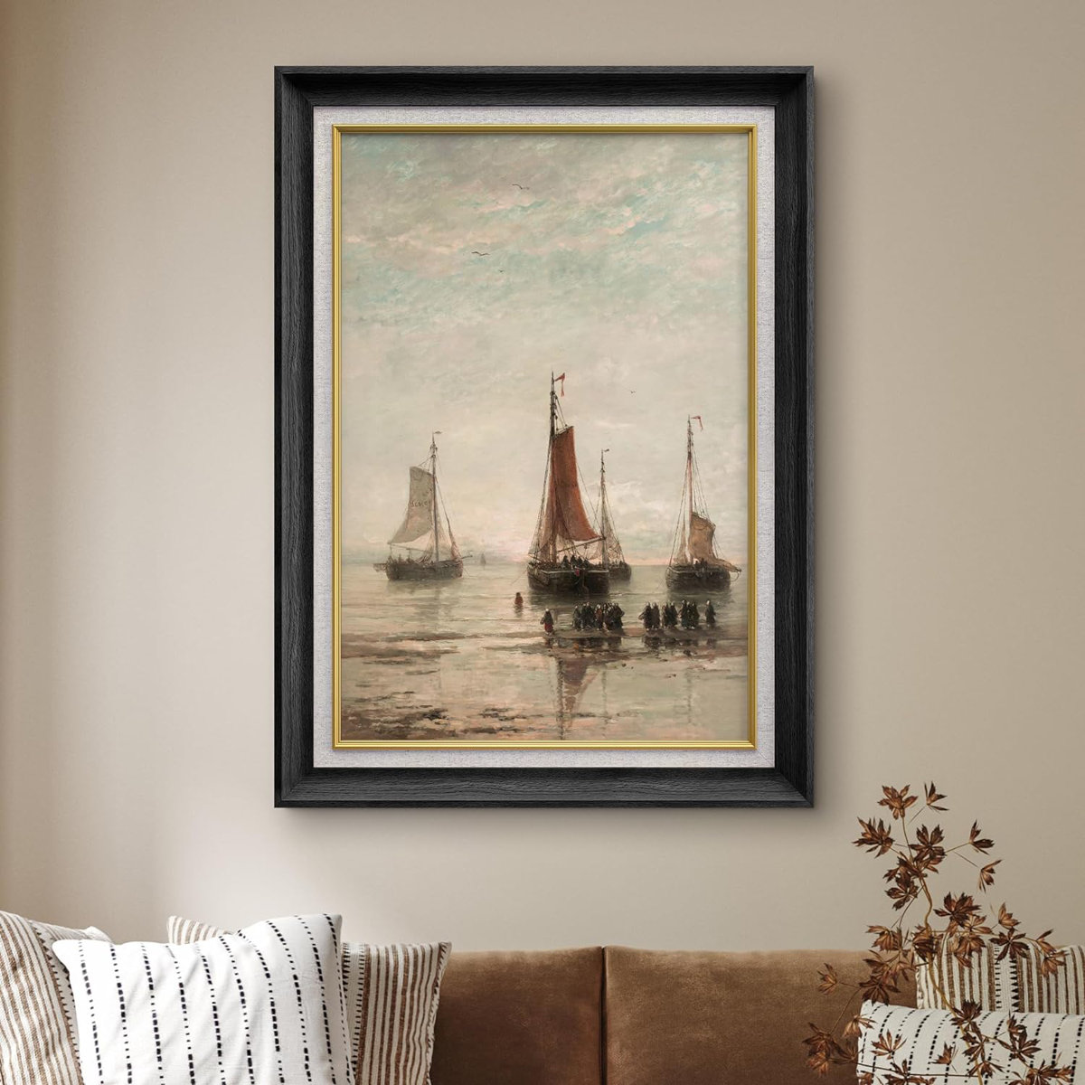 SIGNLEADER Classical Ocean Nautical Boat By The Beach - Picture Frame ...