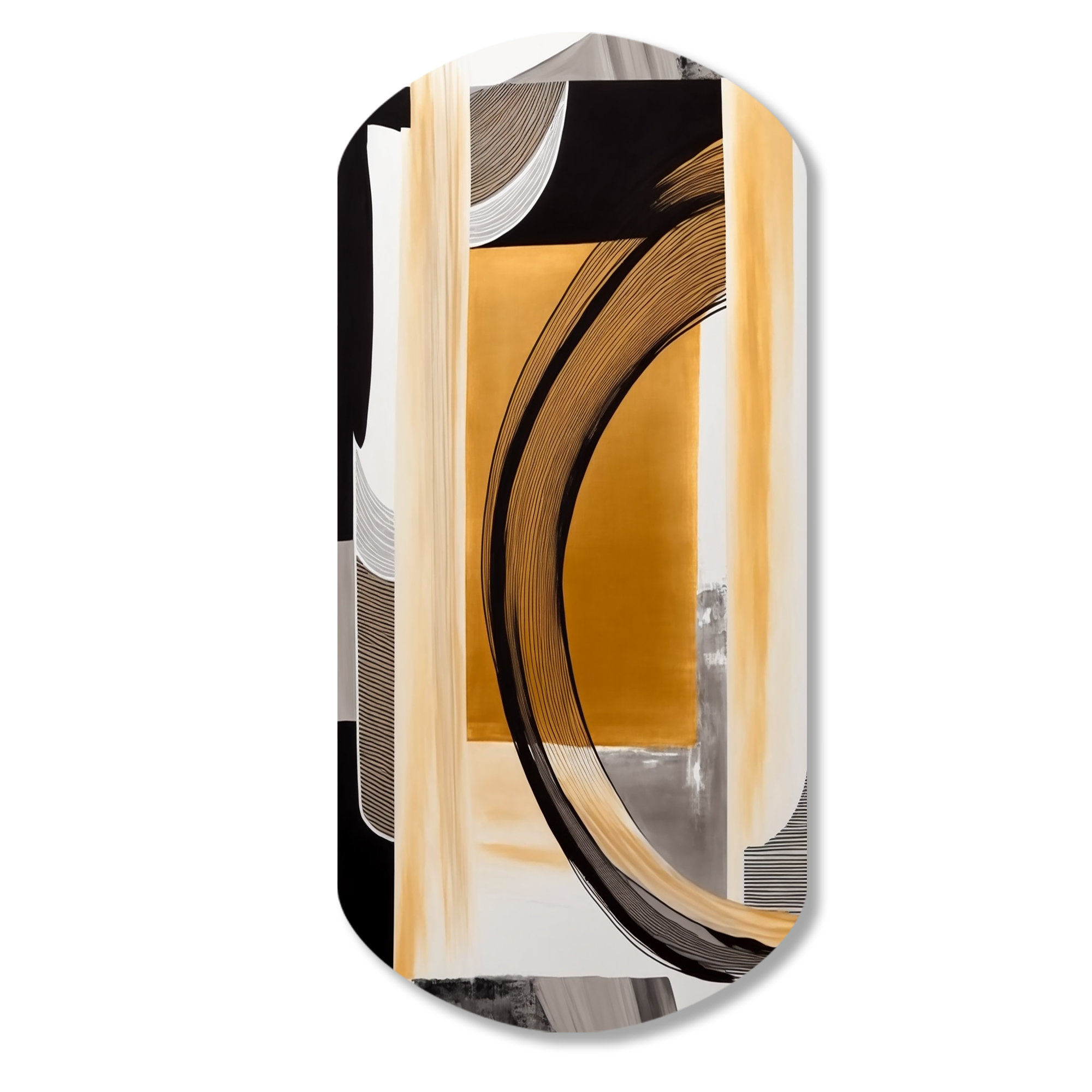 Design Art Glam Art Deco Abstract III - Abstract Cylinder Shape Metal ...