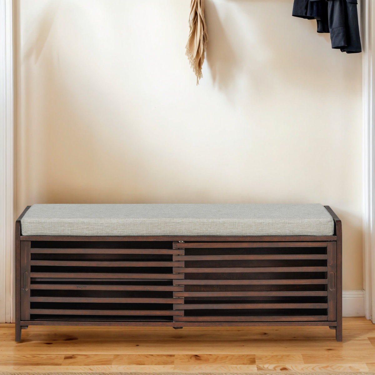 Red Barrel Studio® Entryway Shoe Bench With Storage Compartments And ...