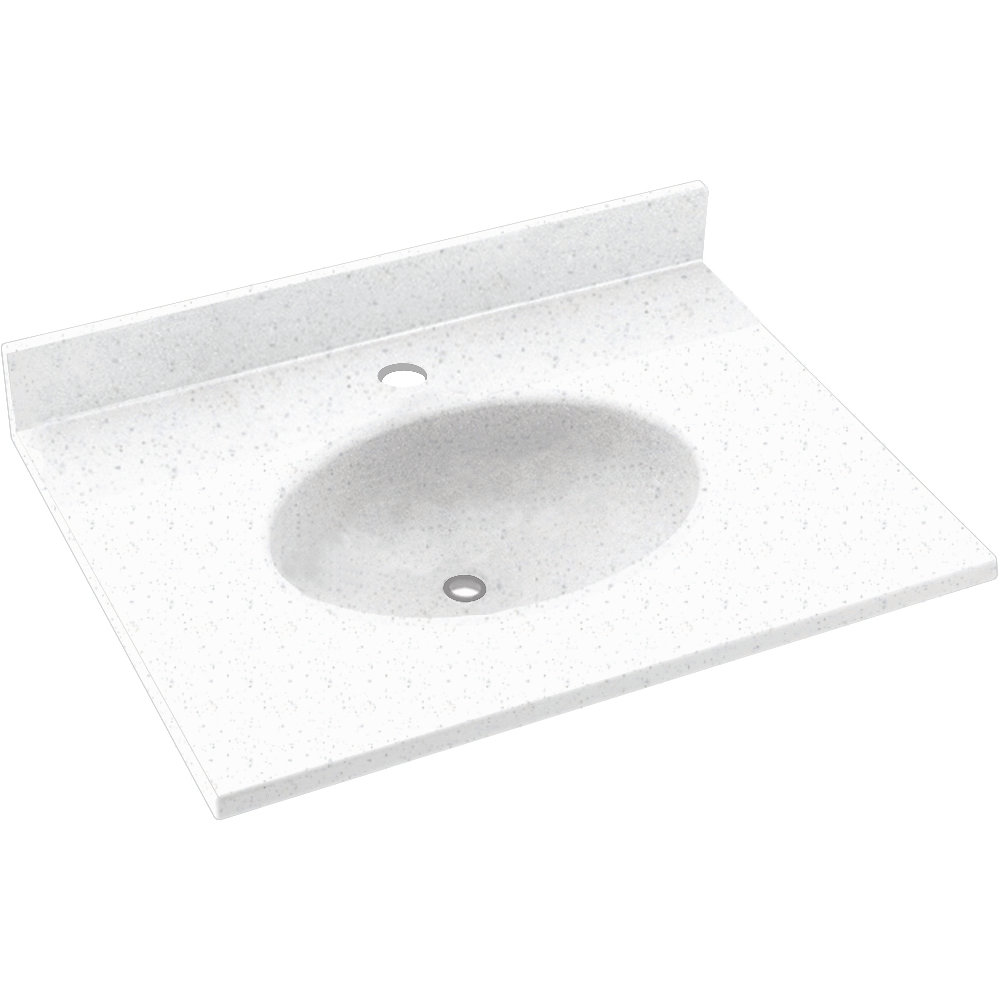 Swan 25'' Swanstone Single Vanity Top with Sink and 1 Faucet Holes ...