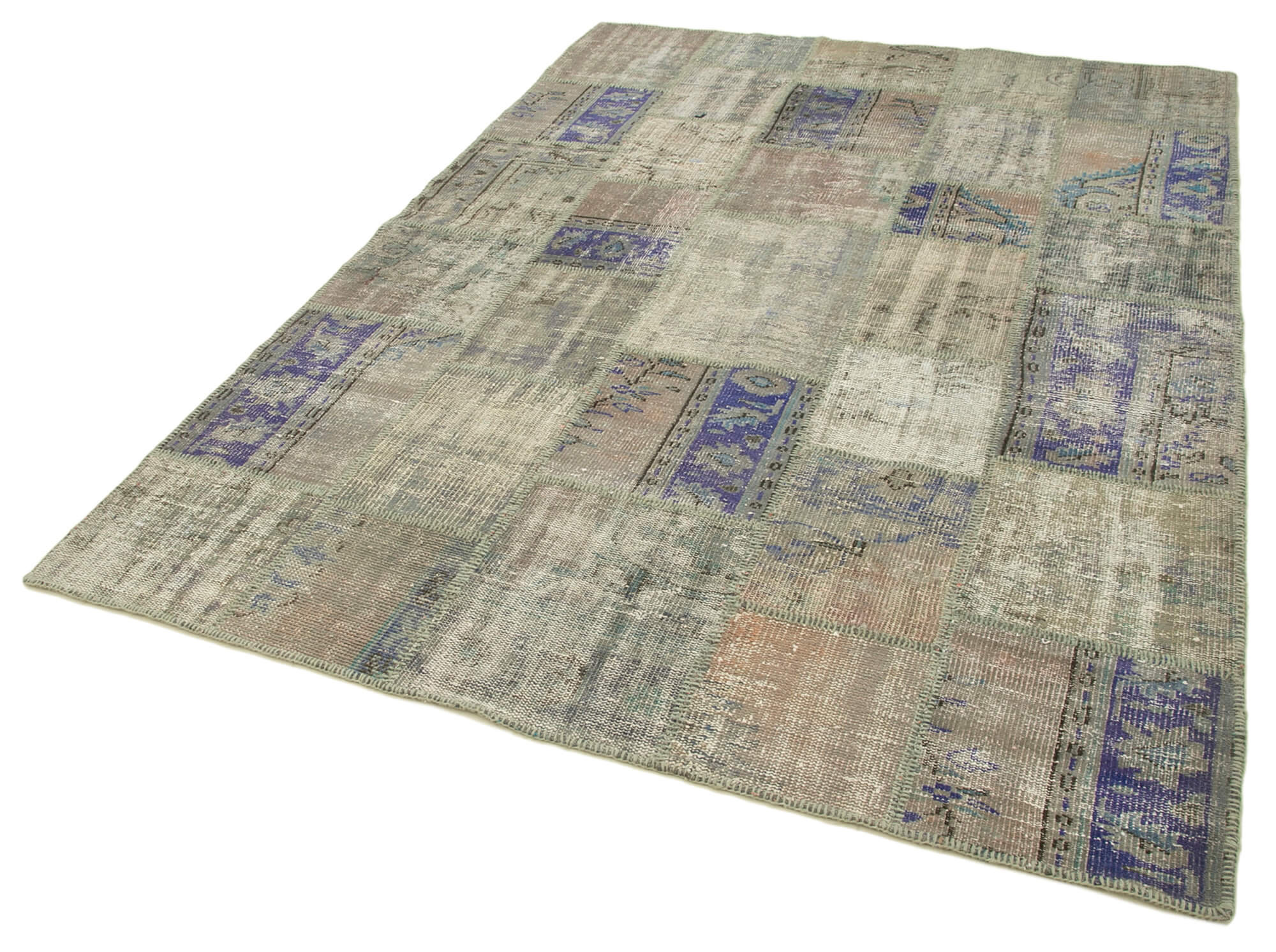 Aegean House Kırk Yama Green Patchwork Wool Handmade Area Rug | Wayfair