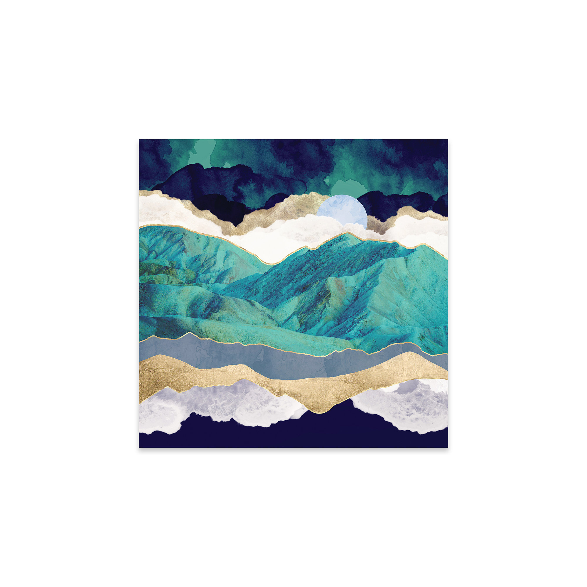 Millwood Pines Teal Mountains by SpaceFrog Designs | Wayfair