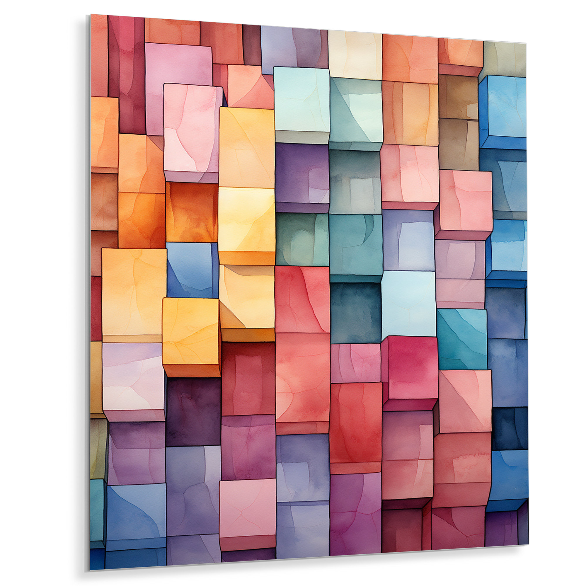 Ivy Bronx Cubism Art Colorful Field - Cubism Metal Wall Art Living Room ...