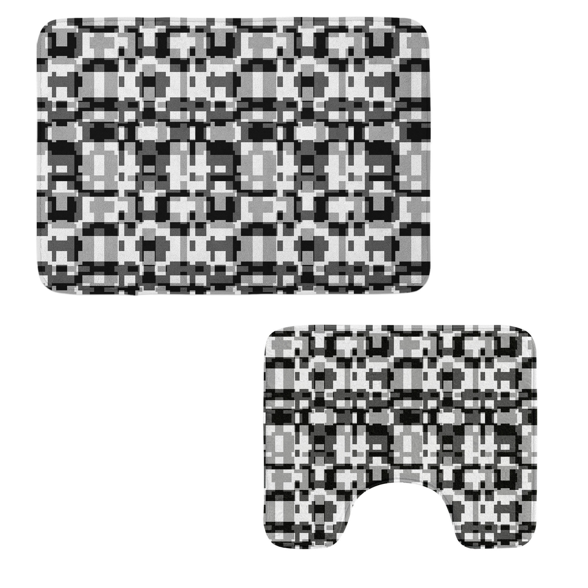 Ebern Designs Abstract Bathroom Rug Set 2 Pieces Rectangle & Contour ...