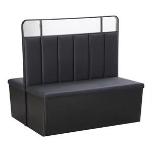 ERF, Inc. 47"L x 46"H Double Melamine Booth with Stainless Steel Frame ...