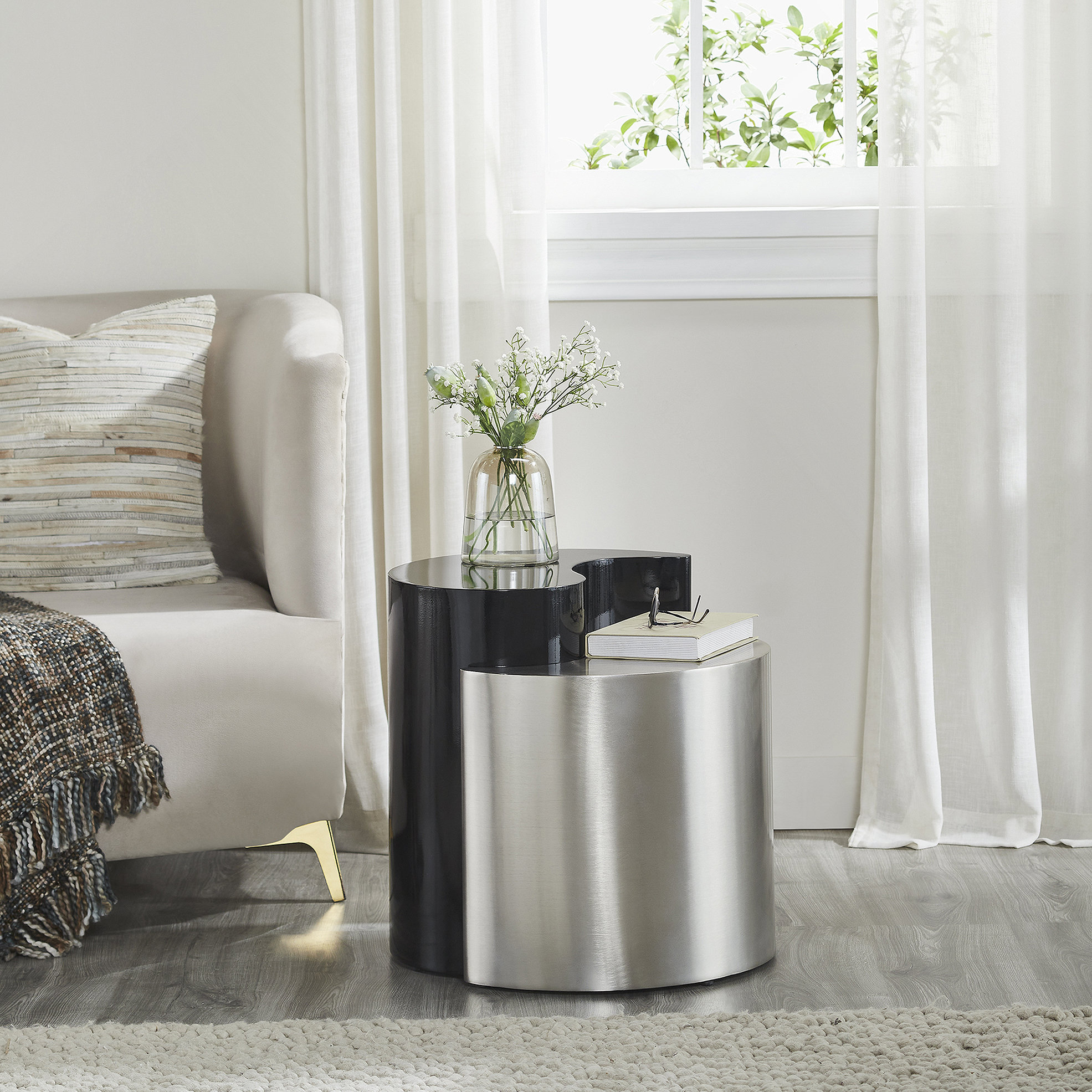 Orren Ellis Modern & Contemporary Style End Table Made with Iron Sheet ...