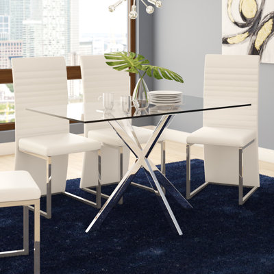 Wade Logan® Arieyana Tempered Glass Dining Table & Reviews | Wayfair