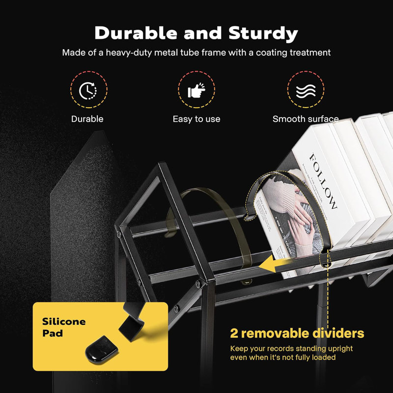 17 Stories 34.3'' H 2 Tier Vinyl Record Storage Rack & Reviews | Wayfair