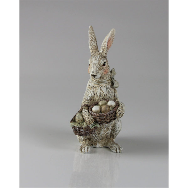 Die Saisontruhe Kaninchen-Skulptur Oakcrest mit Korb | Wayfair.de