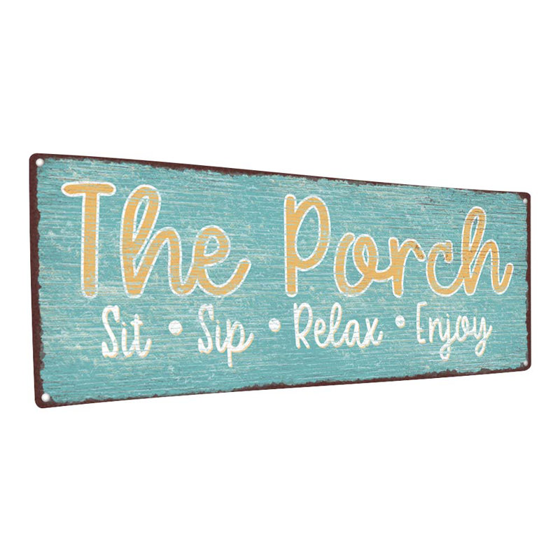 Highland Dunes The Porch Place Name Metal Sign Wall Décor | Wayfair