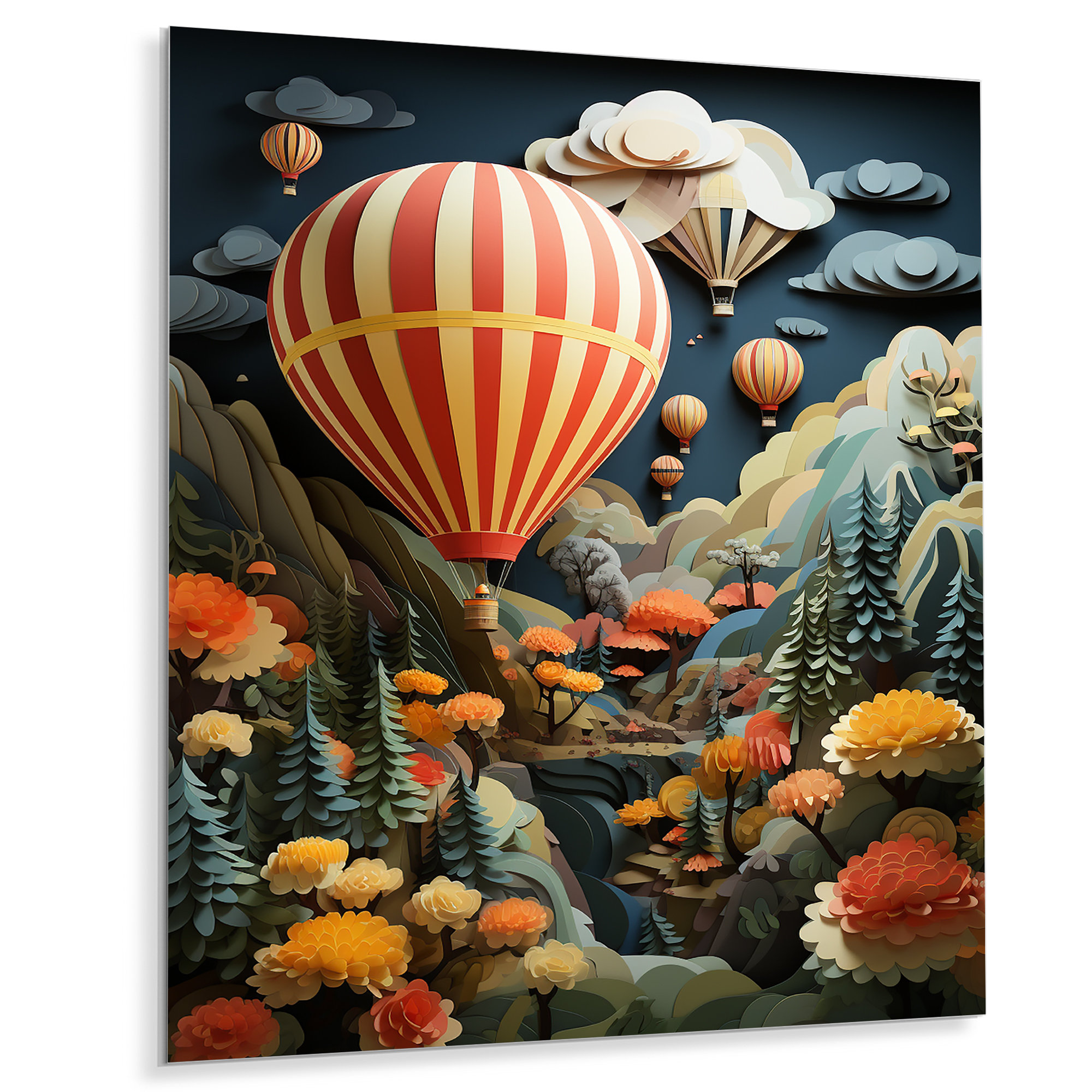 Millwood Pines Coral Hot Air Ballon II - Hot Air Balloon Metal Wall ...
