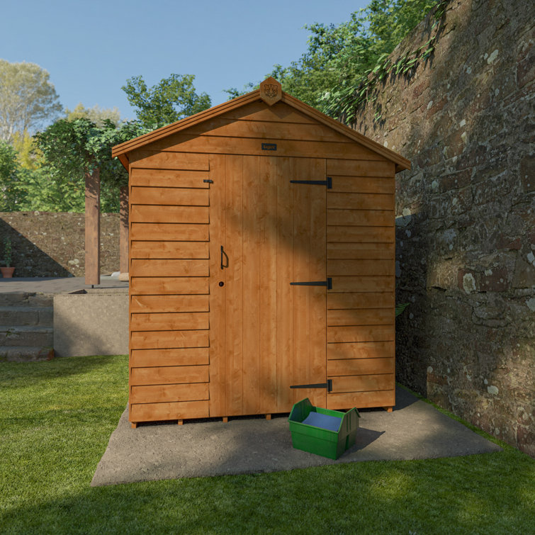 Tiger Sheds Tiger 6 ft. W x 8 ft. D Solid Wood Overlap Steep Slope ...