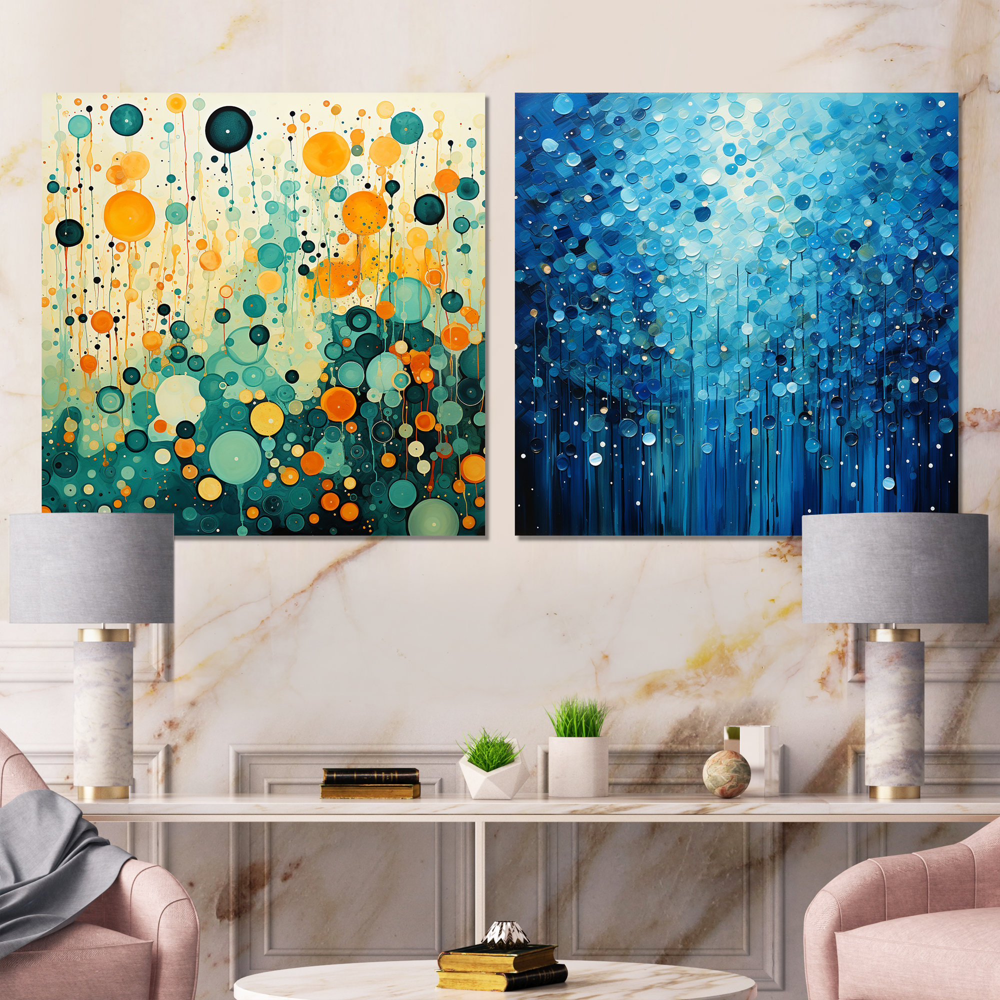 Latitude Run® Magenta Magic - Abstract Collages Square Collage Set Of 2 ...