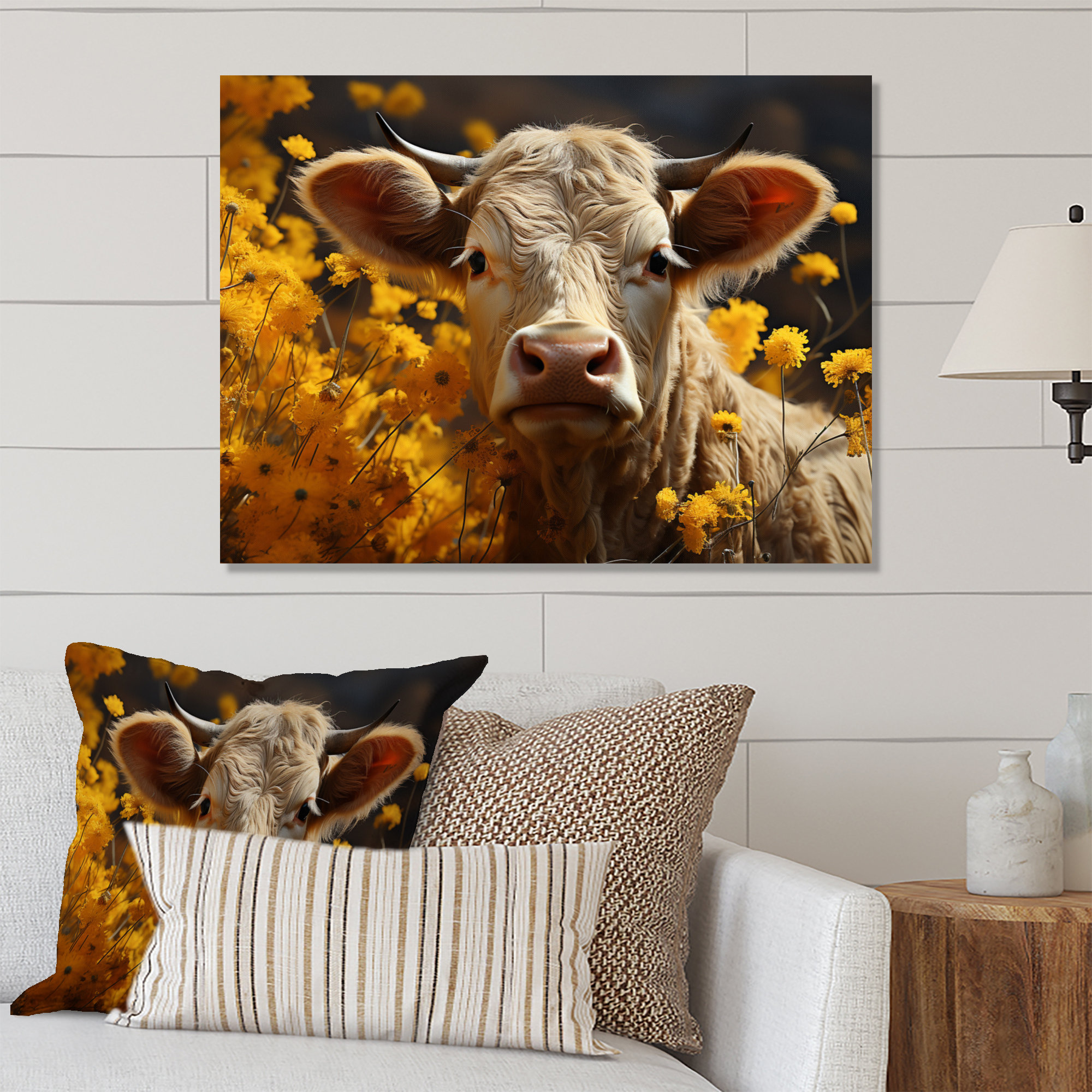 Gracie Oaks Cow Fields of Gold - Animals Metal Wall Decor | Wayfair
