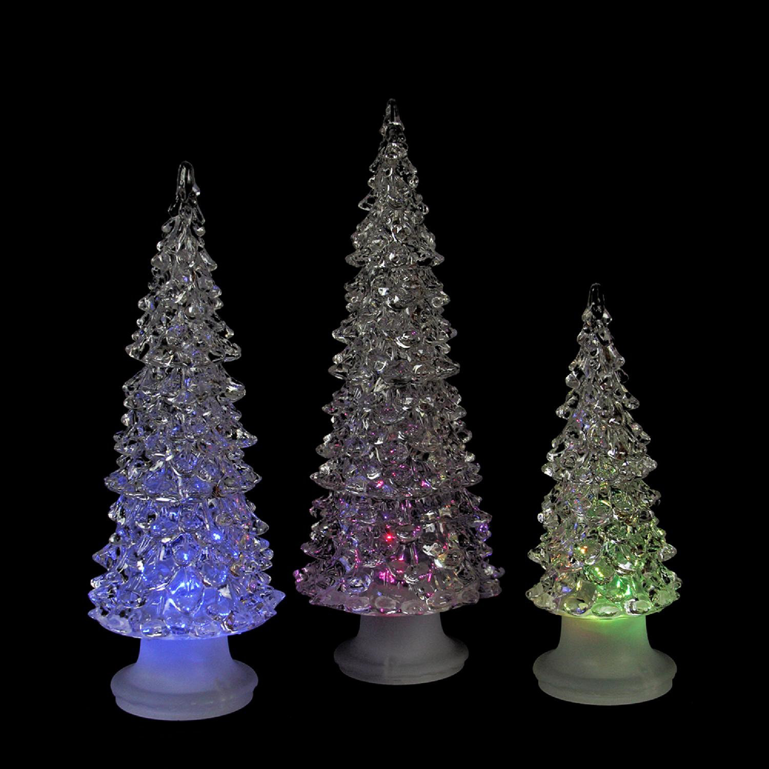 The Holiday Aisle® Clear LED Color Changing Christmas Tree Table ...