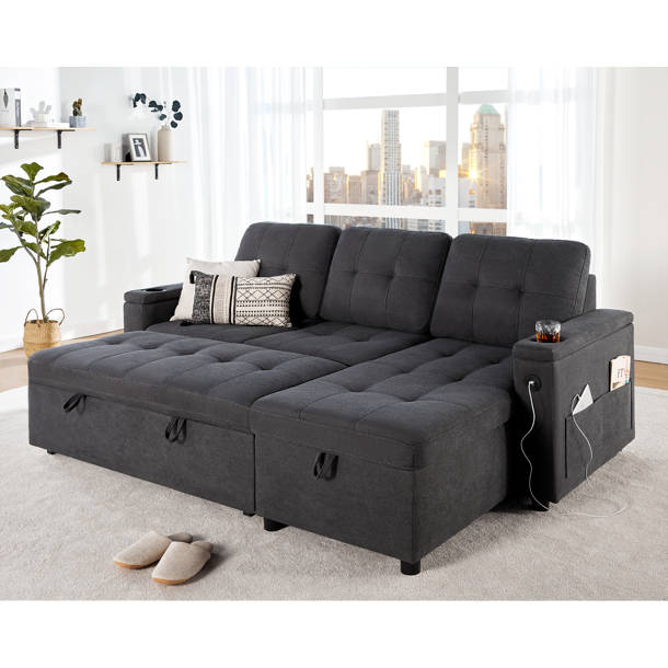 Mercer41 Shanet 87.4'' Upholstered Sleeper Sofa | Wayfair