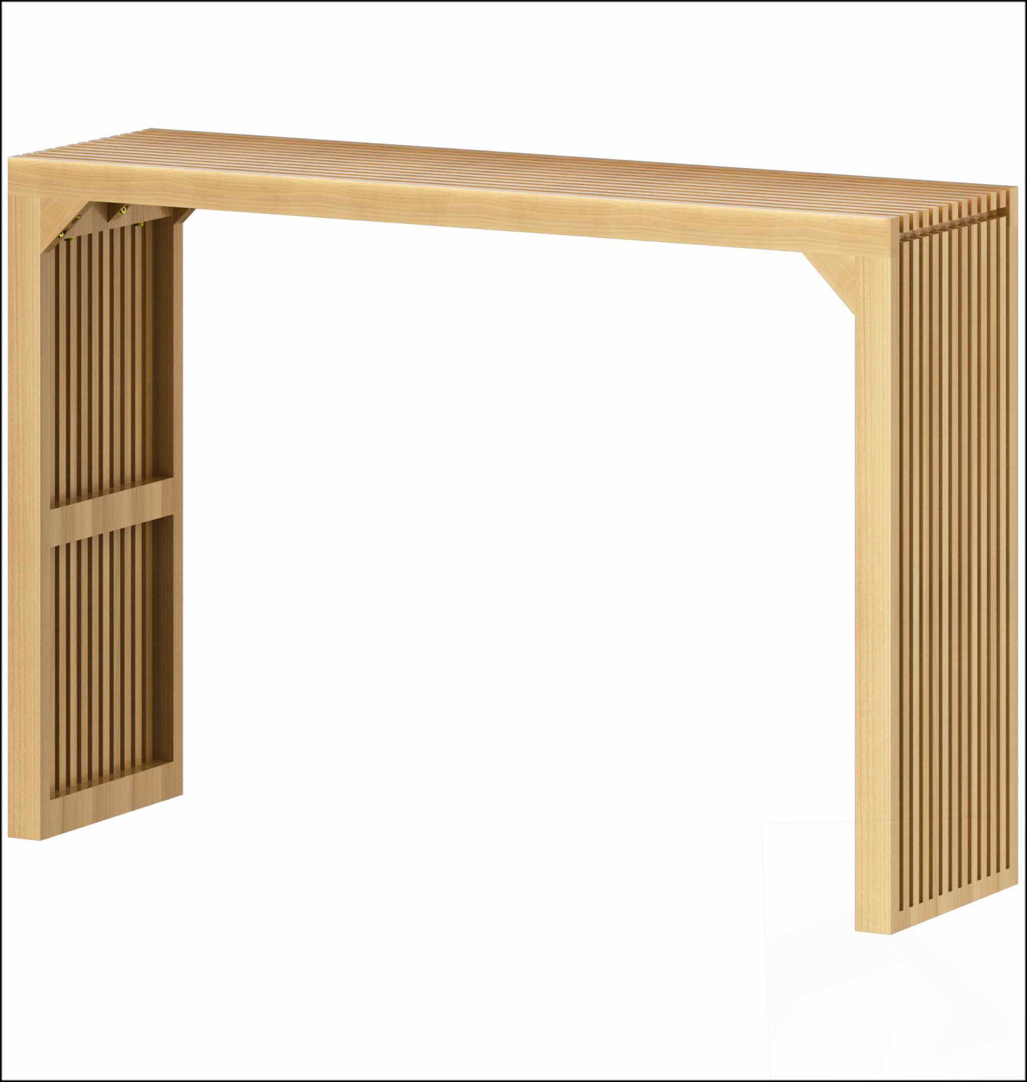 Latitude Run® Console 46 po en bois massif pour salon, vestibule ...