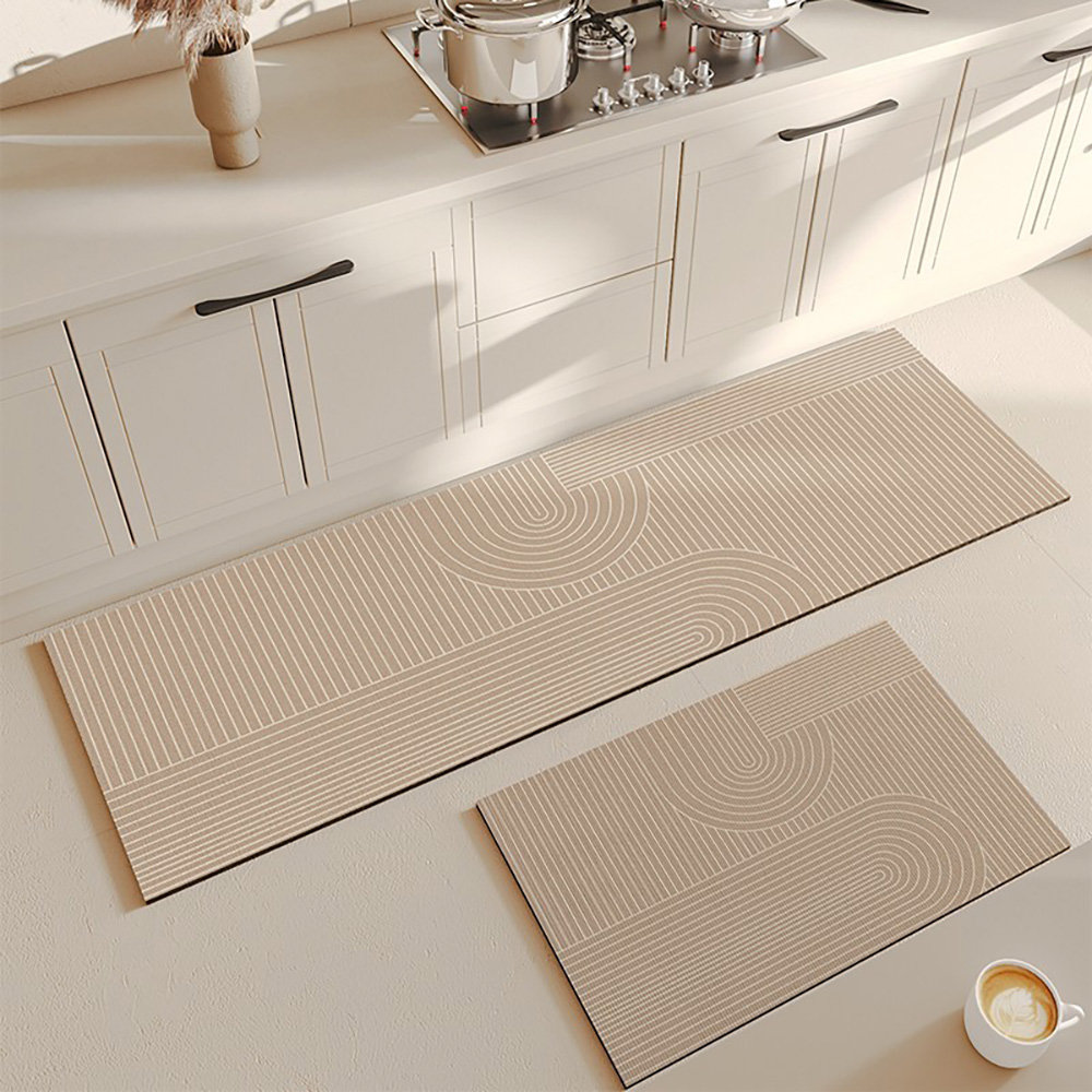 Latitude Run® Amitava Abstract Non-Skid Kitchen Mat | Wayfair
