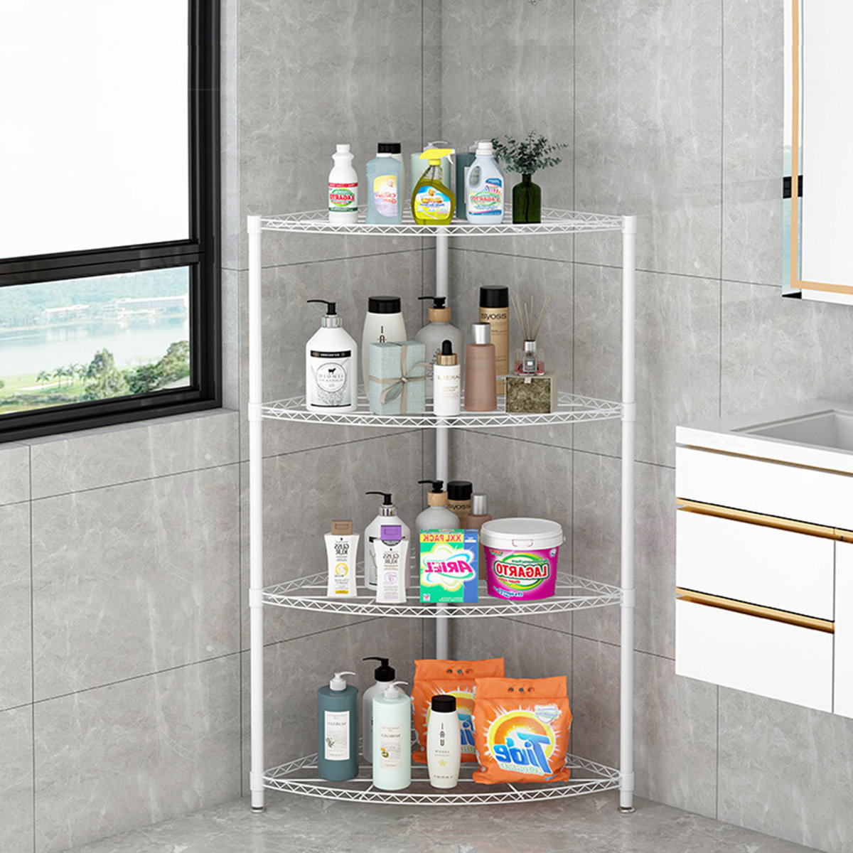 Rebrilliant Multifunctional Corner Shelf (4 Layers) - Wayfair Canada