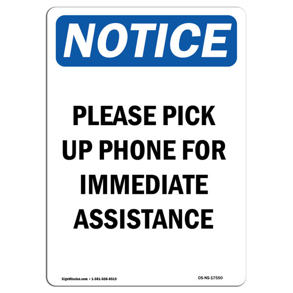 SignMission Please Pick Up Phone for Immediate Sign | Wayfair