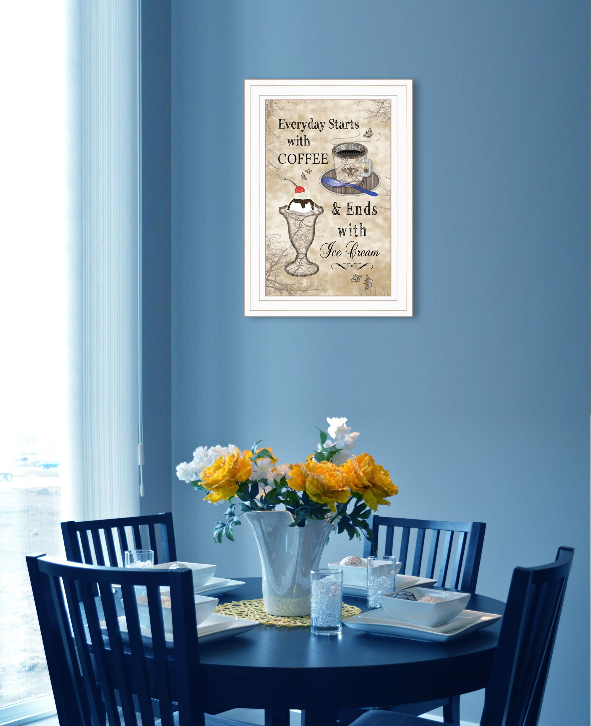Trinx Everyday Starts With Coffee Framed Print Wall Art | Wayfair