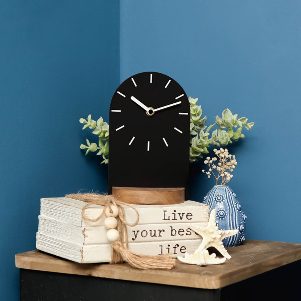 Wade Logan® Analog Metal And Wood Quartz Tabletop Clock & Reviews | Wayfair